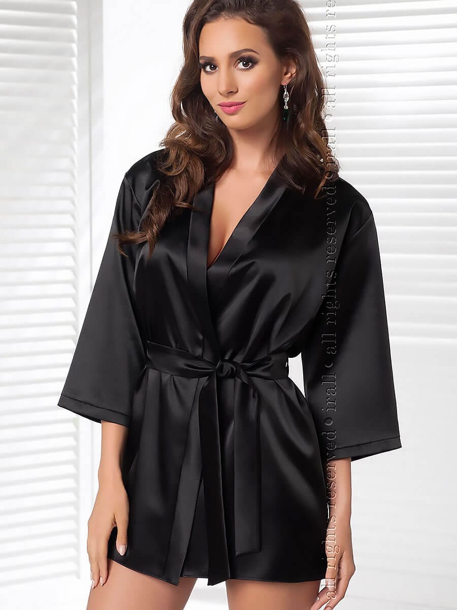 Irall Satin Collection 'Aria' Robe (Black) - Beautiful Sexy Lingerie at ...